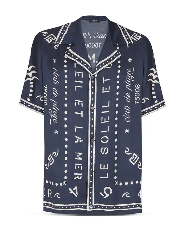 Balmain Club 45 Printed Pyjama Shirt - Navy/multi