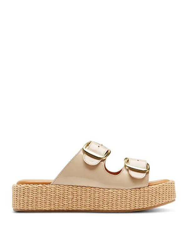 La Canadienne Shea Buckle Platform Sandals - Beige