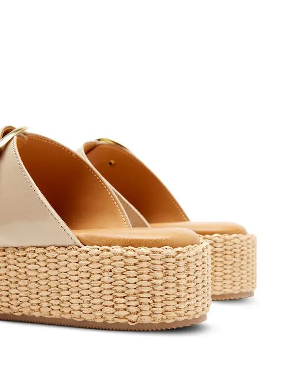 La Canadienne Shea Buckle Platform Sandals - Beige