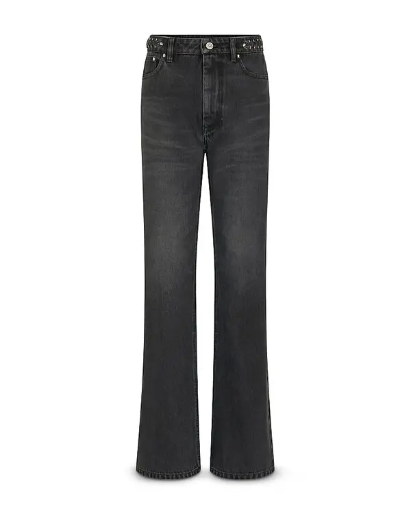 Rabanne Pantalon High Rise Cotton Jeans - Used Black Denim