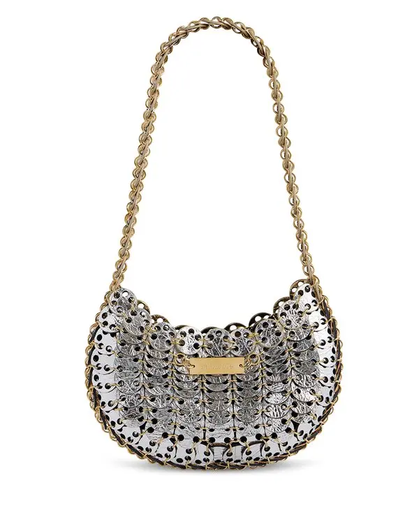 Rabanne Leather & Metal Disc Handbag - Gold/silver