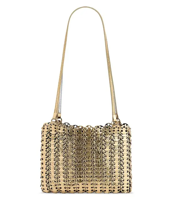 Rabanne Leather & Metal Disc Shoulder Bag - Gold/silver