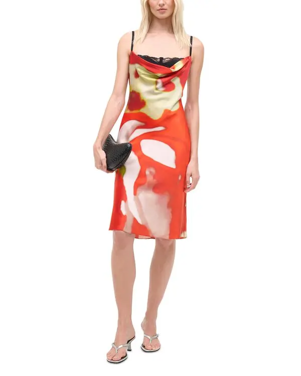 Staud Evangeline Silk Blend Dress - Red Zone