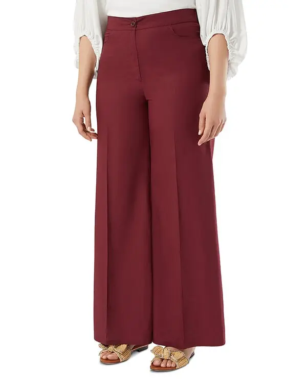 Marina Rinaldi Wide-leg Trousers - Wine-coloured