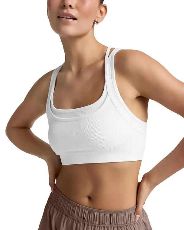 Beyond Yoga Seamless Moves Layered Bra - White
