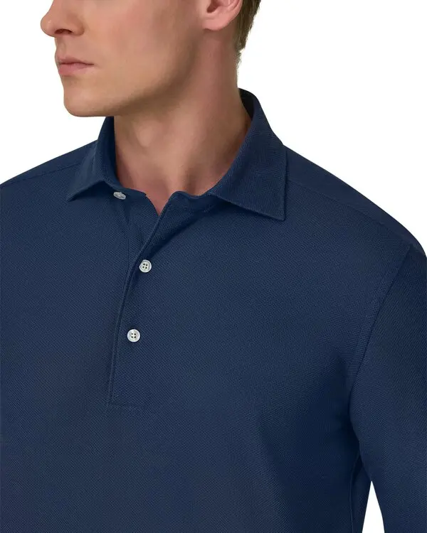Boggi Milano Regular Fit Structured Polo Shirt - Navy Blue