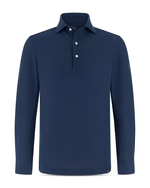 Boggi Milano Regular Fit Structured Polo Shirt - Navy Blue
