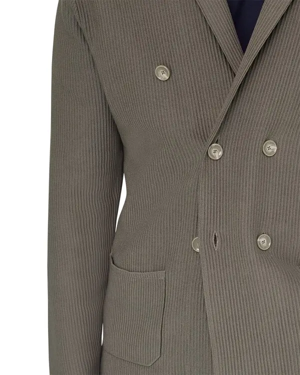 Boggi Milano Regular Fit Double Breasted Jacket - Mud