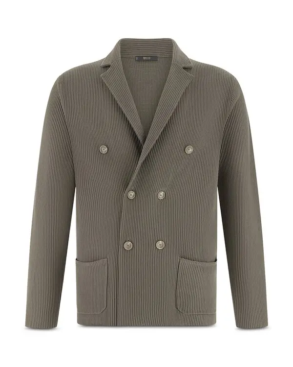 Boggi Milano Regular Fit Double Breasted Jacket - Mud