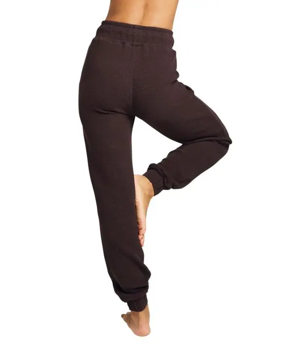 NEGATIVE Waffle Knit Jogger With High Waist And Pockets - Ganache