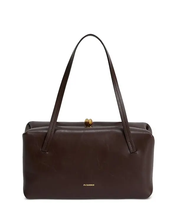 JIL SANDER Goji Pillow Small Leather Handbag - Chocolate