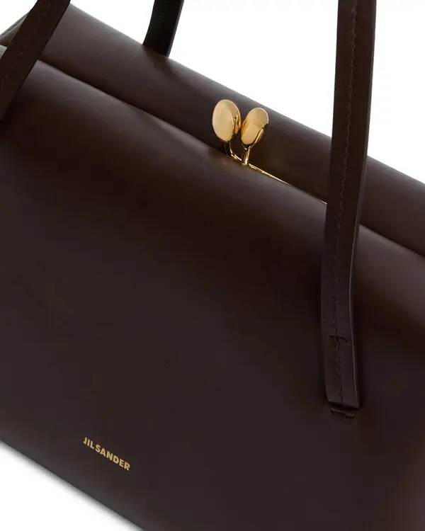 JIL SANDER Goji Pillow Small Leather Handbag - Chocolate