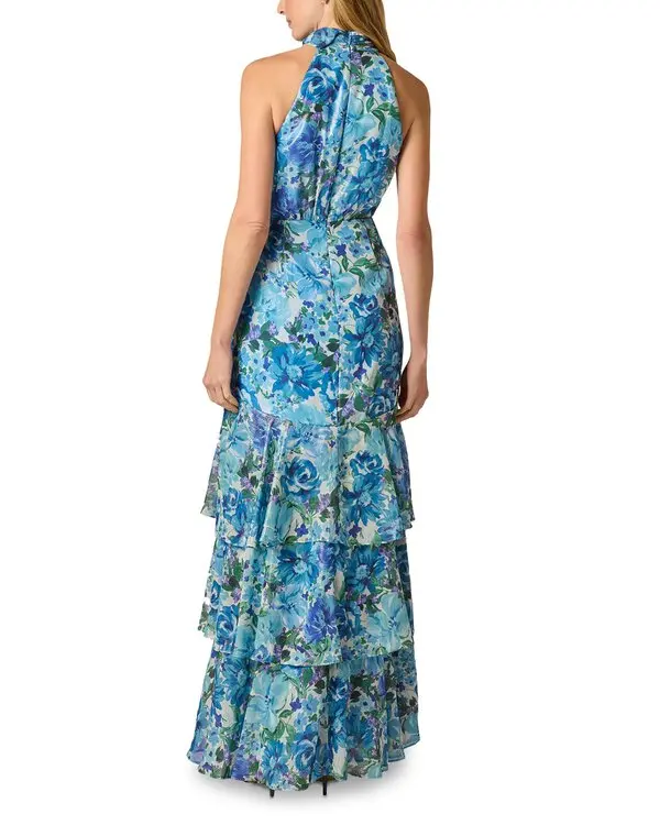 Adrianna Papell Glazed Chiffon Tiered Gown