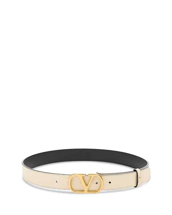 Valentino Garavani Vlogo Leather Belt - Black