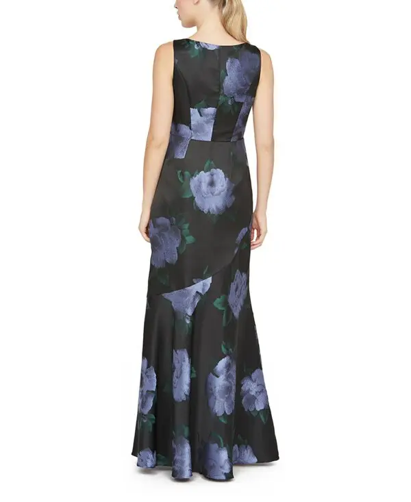 KAY UNGER Floral Print Gown