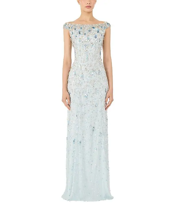 Jenny Packham Jessie Beaded Gown - Alice Blue