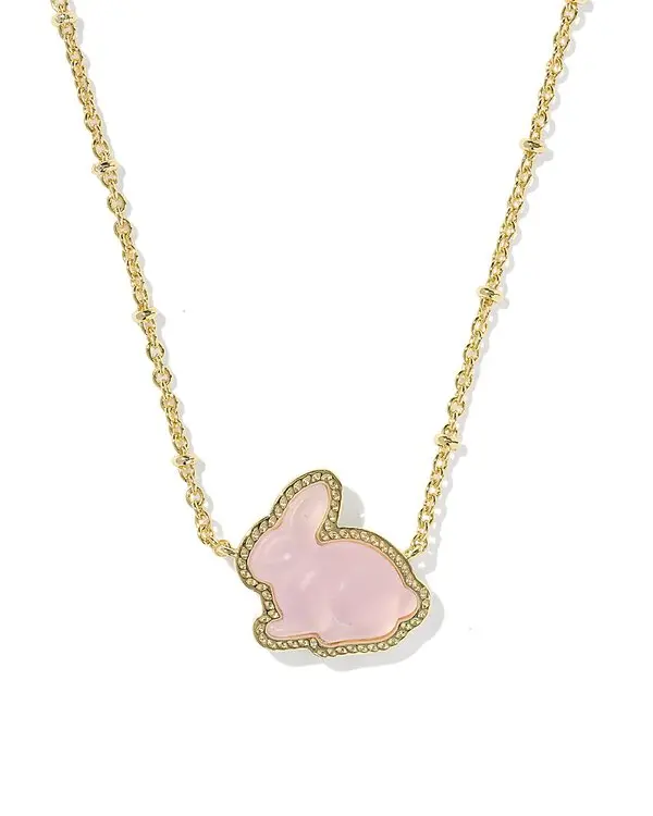 Kendra Scott Bunny Pendant Necklace - Gold Matte Blush Pink