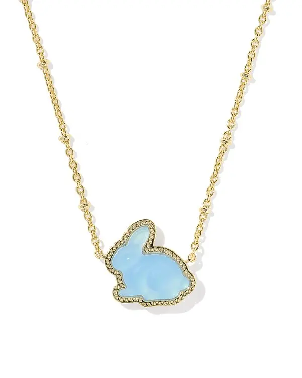 Kendra Scott Bunny Pendant Necklace - Gold Matte Light Blue