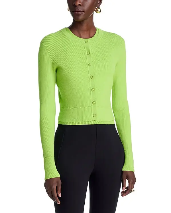 TOCCIN Zoe Cropped Cardigan Sweater - Lime