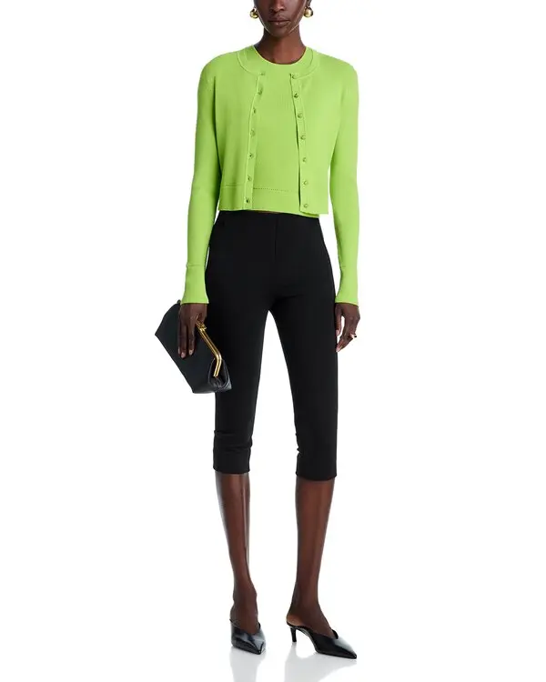 TOCCIN Zoe Cropped Cardigan Sweater - Lime