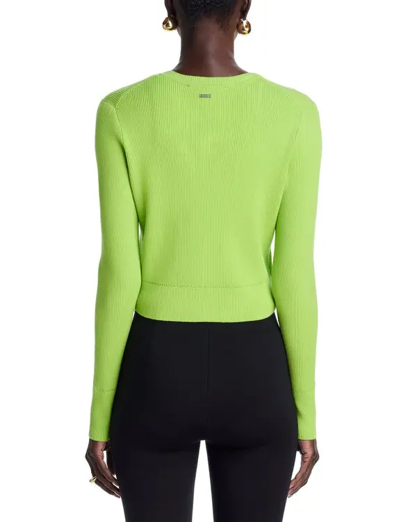 TOCCIN Zoe Cropped Cardigan Sweater - Lime