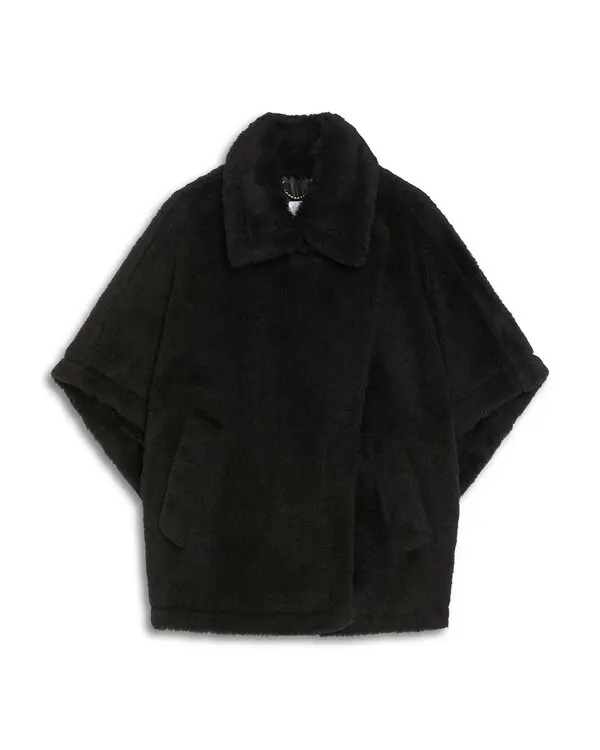 Max Mara Alpaca, Wool & Silk Teddy Poncho Jacket