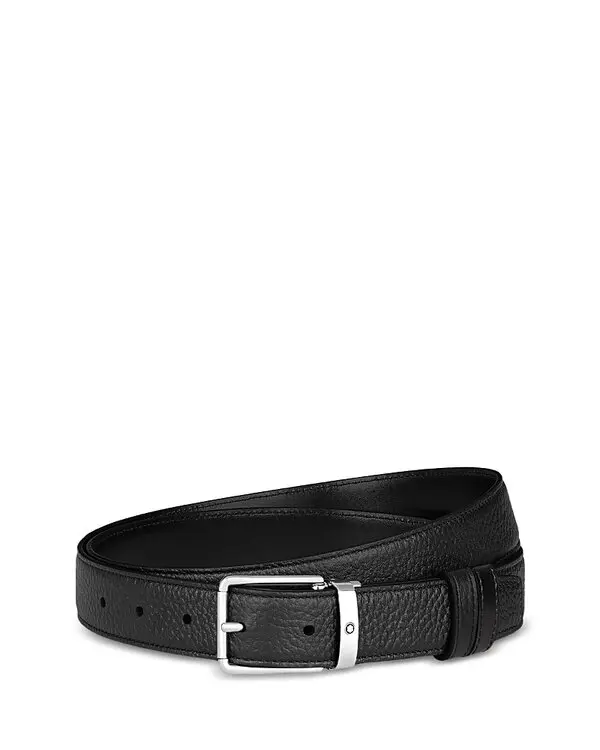 Montblanc Everyday Grain Reversible Leather Belt - Black
