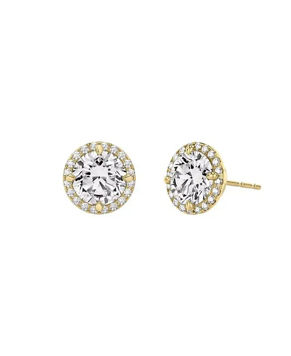 VRAI Halo Stud Earrings In 14k 2.0ctw Round Brilliant Lab Grown Diamond - Gold