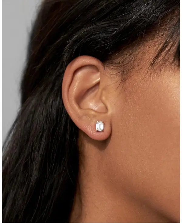 VRAI 14k 1.5ctw Emerald Lab Grown Diamond Stud Earrings - Gold