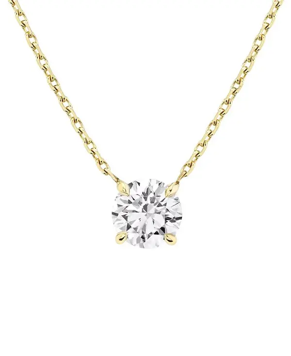 VRAI Solitaire Necklace In 14k 2ctw Round Brilliant Lab Grown Diamond - Gold