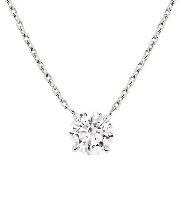 VRAI Solitaire Necklace In 14k 2ctw Round Brilliant Lab Grown Diamond - White