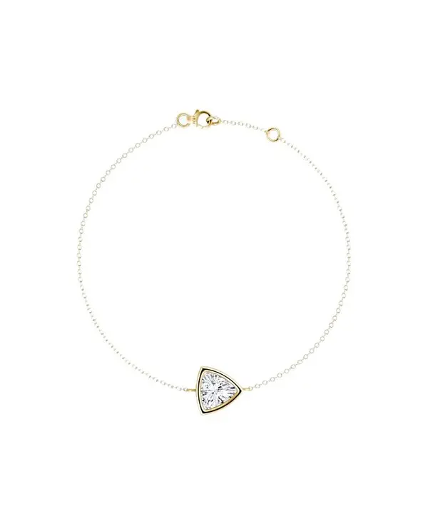 VRAI Bezel Solitaire Bracelet With 0.5ctw Trillion Lab Grown Diamond - Gold