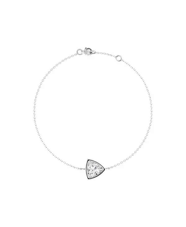 VRAI Bezel Solitaire Bracelet With 0.5ctw Trillion Lab Grown Diamond - White