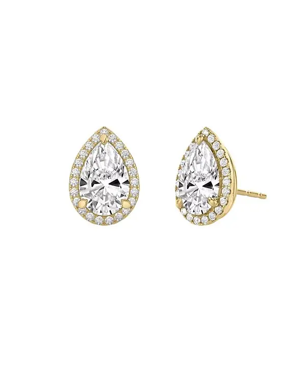 VRAI Halo Stud In 14k 1.5ctw Pear Lab Grown Diamond - Gold