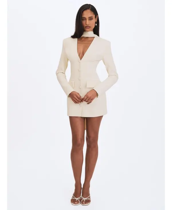 MISS CIRCLE NEW YORK Jeannie Blazer Mini Dress With Scarf