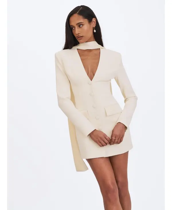 MISS CIRCLE NEW YORK Jeannie Blazer Mini Dress With Scarf