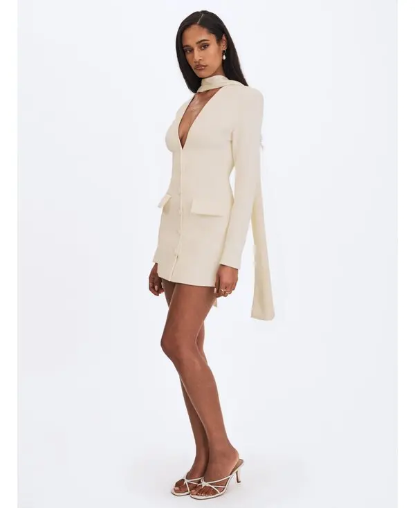 MISS CIRCLE NEW YORK Jeannie Blazer Mini Dress With Scarf