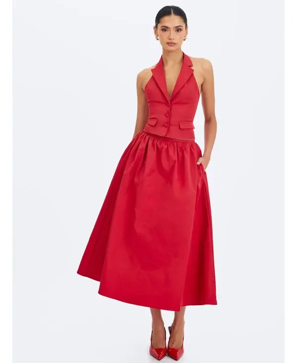 MISS CIRCLE NEW YORK Ursella Halter Single-breasted Lapel Top