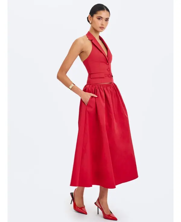 MISS CIRCLE NEW YORK Ursella Halter Single-breasted Lapel Top