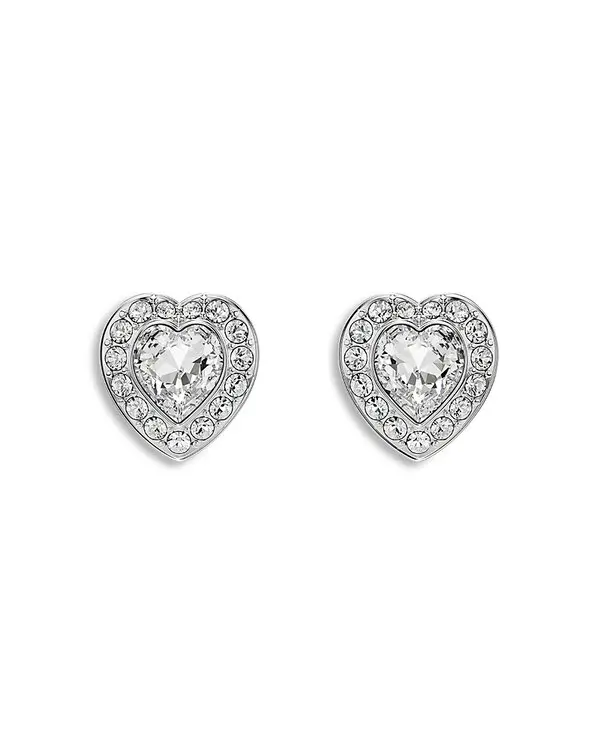SWAROVSKI Ariana Grande X Crystal Heart Stud Earrings - White