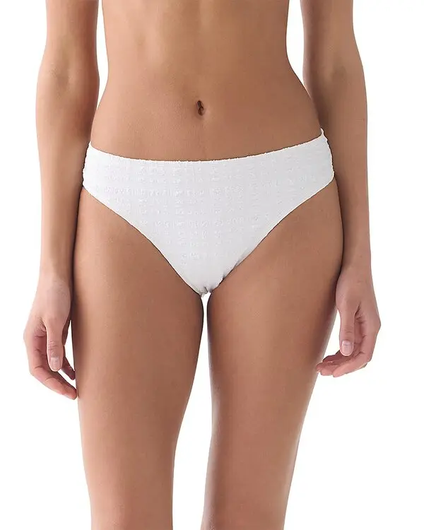 Kate Spade New York High Cut Bikini Bottom - White