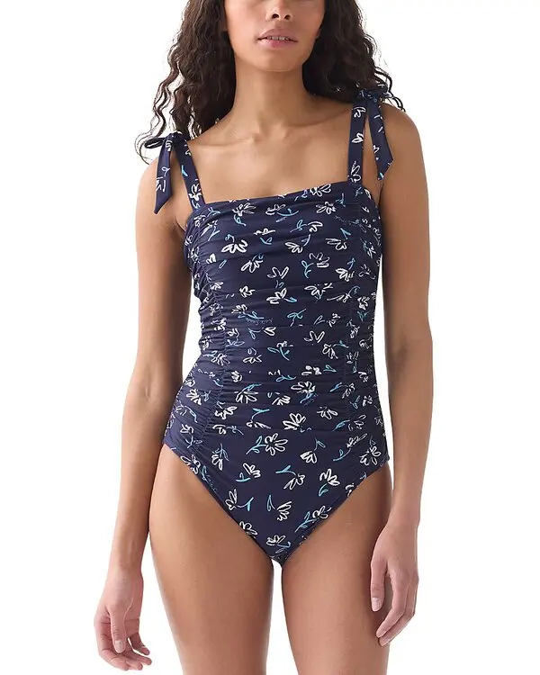 Kate Spade New York Shirred One Piece Swimsuit - Planetary