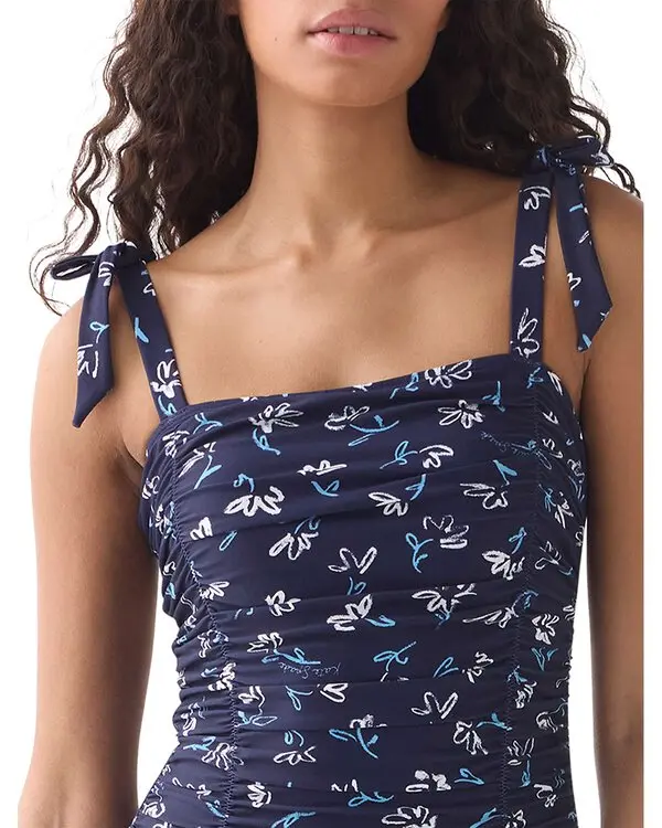 Kate Spade New York Shirred One Piece Swimsuit