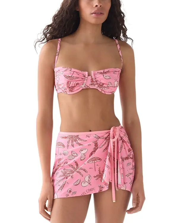 Kate Spade New York Ruched Underwire Bikini Top - Guava Slice