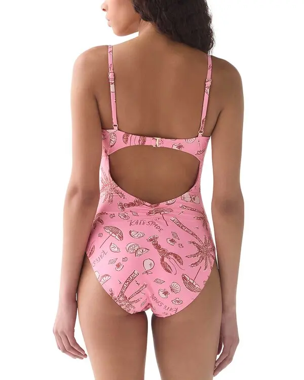 Kate Spade New York Ruched One Piece Swimsuit