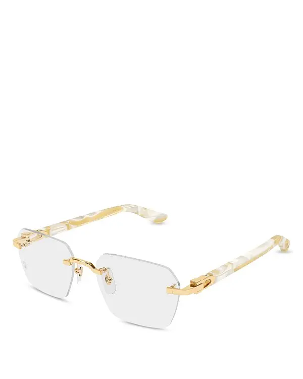CARTIER Squared Rimless Optical Glasses, 54mm - Gold/transparent