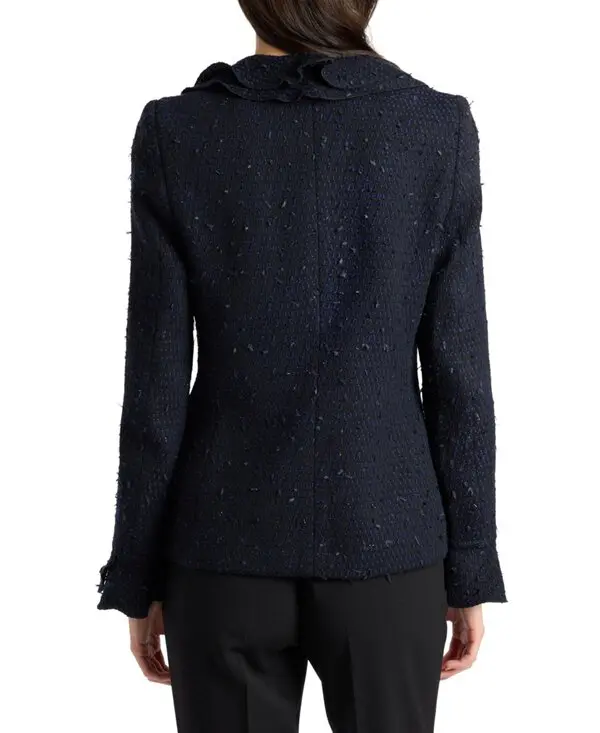 Santorelli Celeste Ruffle Tweed Jacket