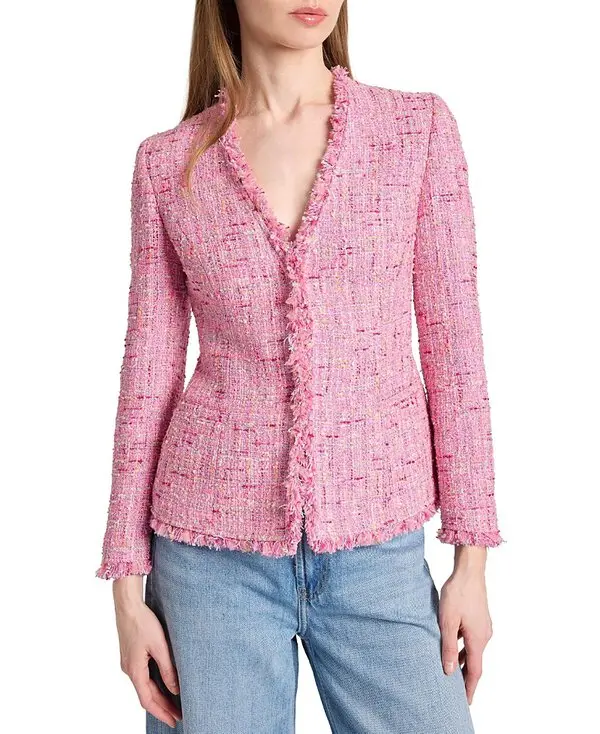 Santorelli Cynthia Jacket In Luxury Cotton Blend Tweed