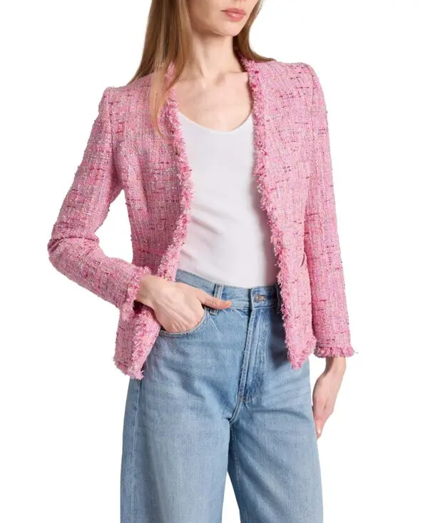 Santorelli Cynthia Jacket In Luxury Cotton Blend Tweed