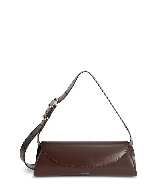 JIL SANDER Cannolo Small Leather Handbag - Dark Earth